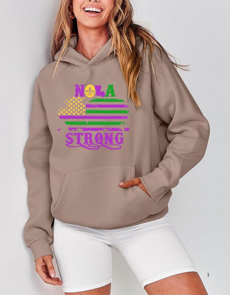 NOLA Strong American Flag SVG, Mardi Gras and New Orleans Pride Digital ...
