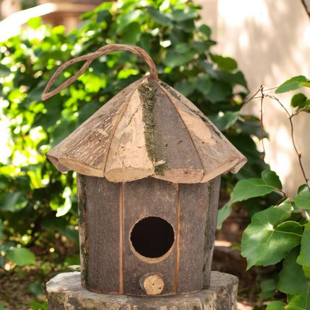 Cute Wooden Nesting Bird House Outdoor Decor, Decorative Wood Bird ...