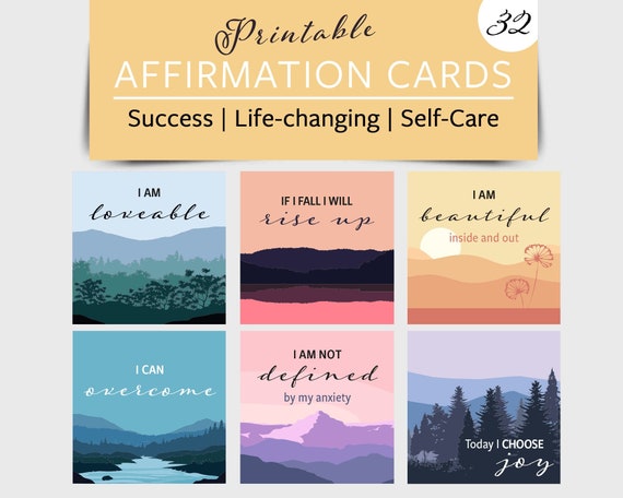 Printable Affirmation Cards Affirmation Deck Encouragement | Etsy