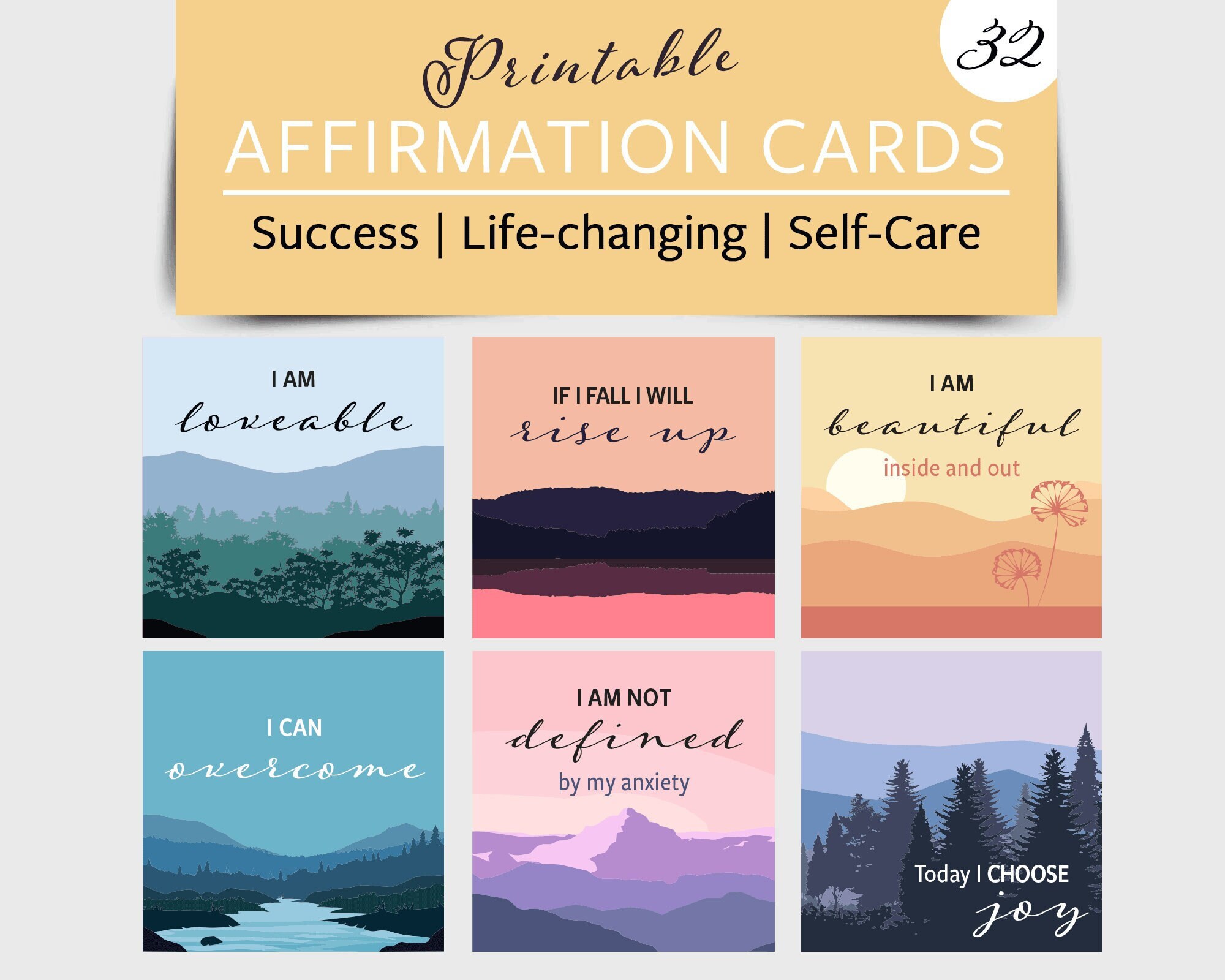 Printable Affirmation Cards Affirmation Deck Encouragement Cards ...