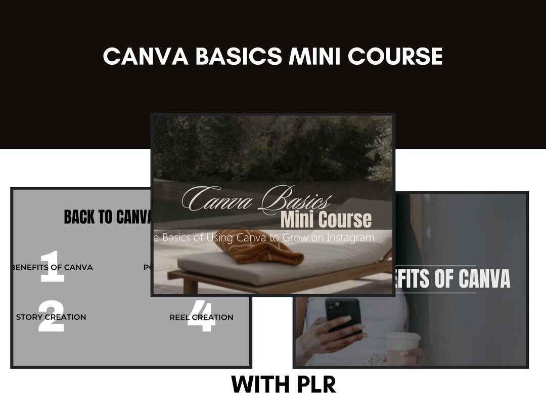 Canva Basics Mini Course With PLR | Easy Step-by-step Design Guide for Beginners | Perfect for ...