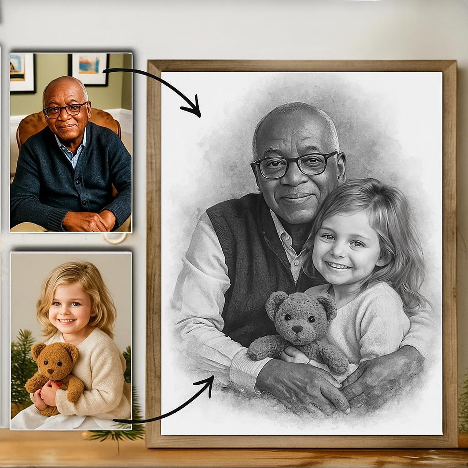 Photo Edit Merge, Add Deceased to Photo, Christmas Gift, Family ...
