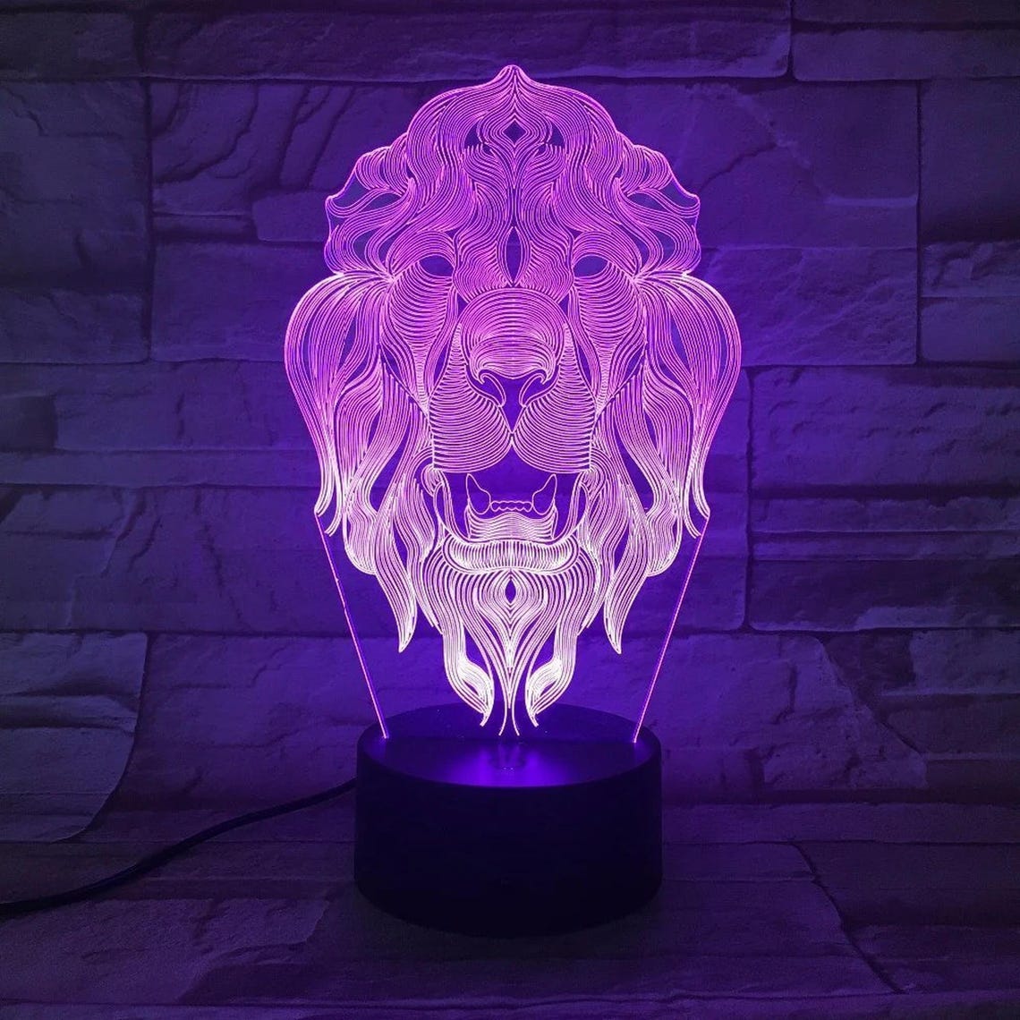 Customized 3D LED Lion Night Light - Etsy