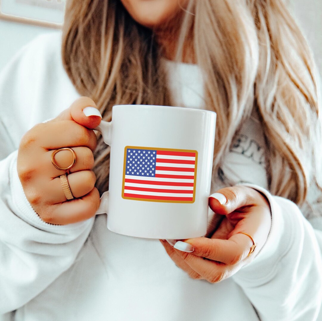 American Flag Coffee Mug Patriotic Ceramic Mug Fourth of July Gift USA ...