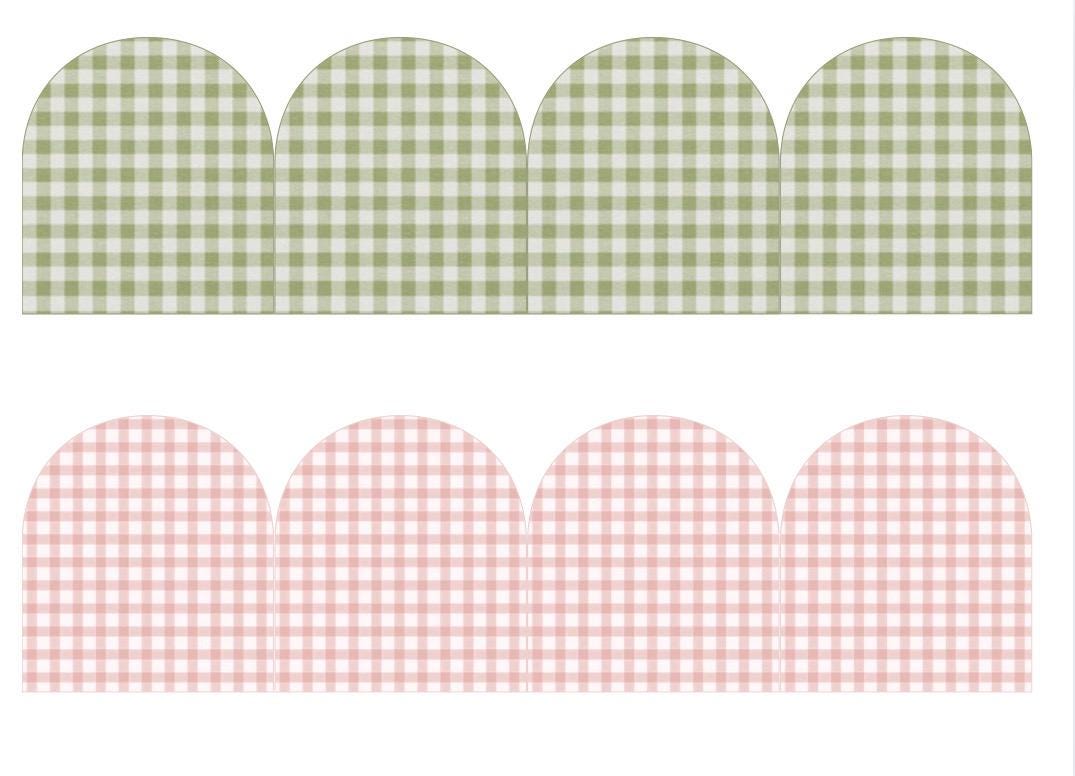Pastel Picnic Bulletin Board Borders - PASTEL GINGHAM - Etsy