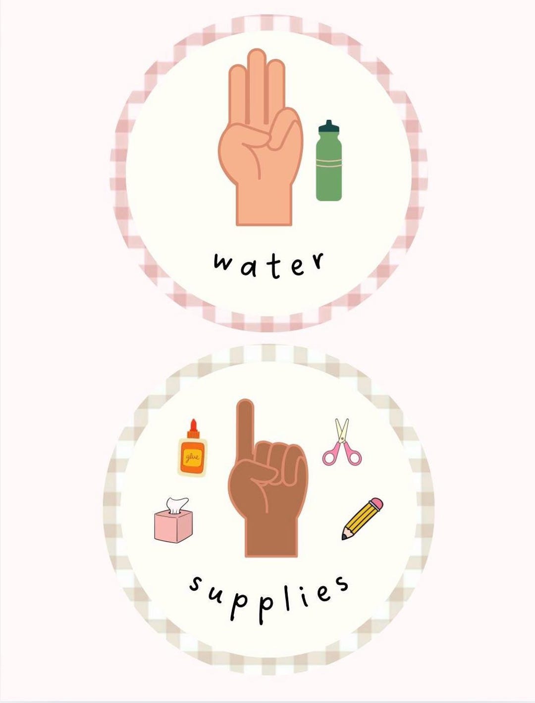 Classroom Hand Signals - Pastel Picnic Theme - Etsy