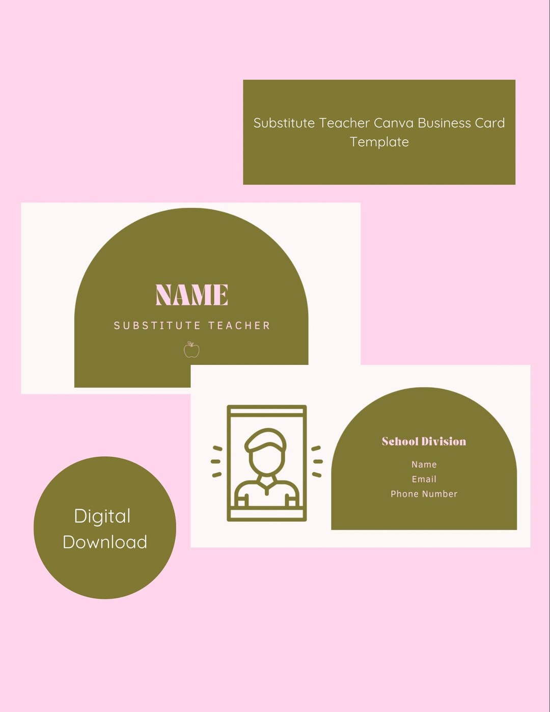 Substitute Teacher Business Cards - Etsy
