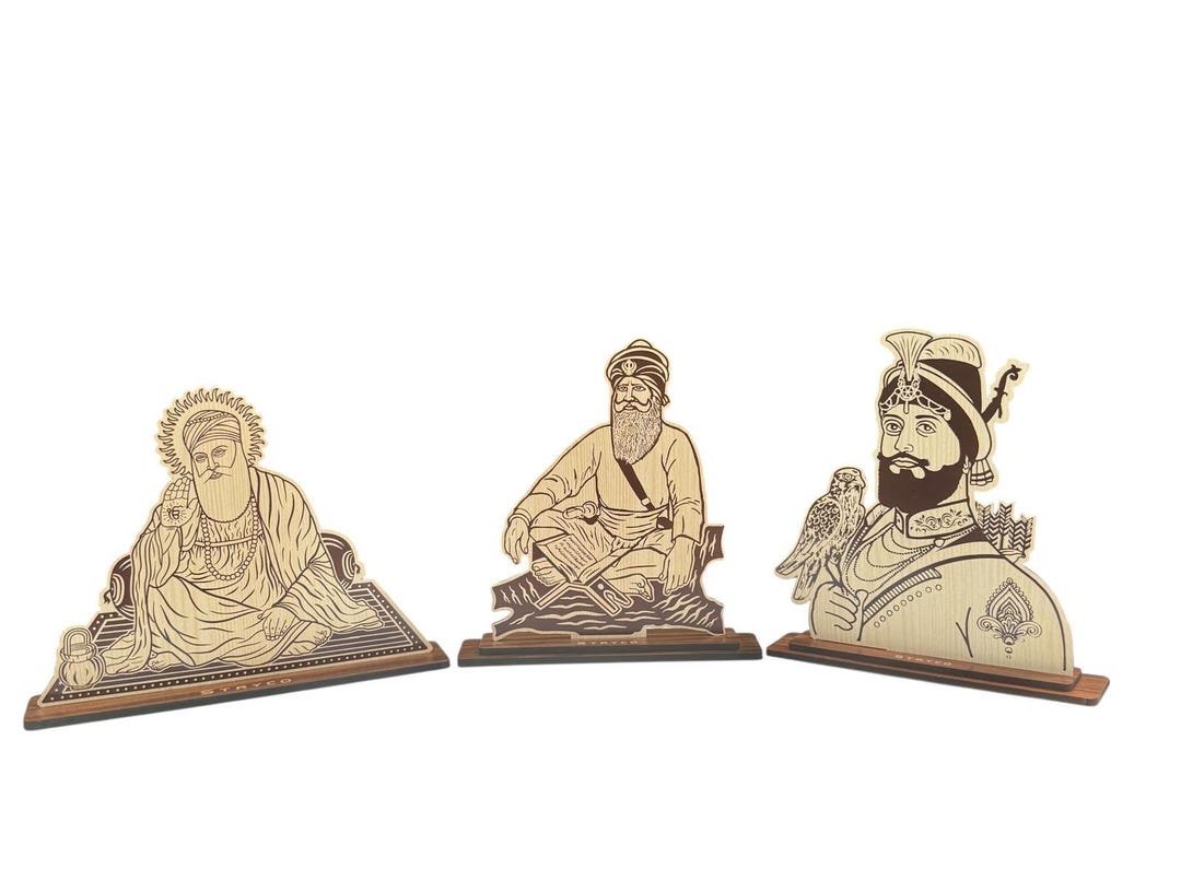 Sikh Wooden Stand Baba Deep Singh Ji Sikh Gurus Home Decor Display ...