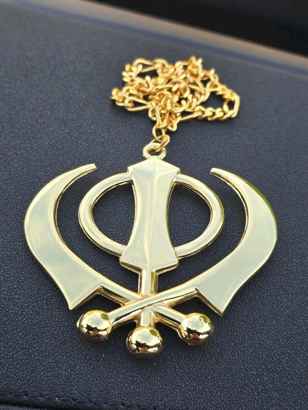 Sikh Gold Black Silver KHANDA Large Car Hanger Khalsa Singh Kaur ...