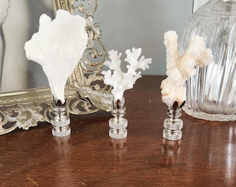 Genuine Blue Coral Lamp Finial, Ocean Lamp Finial, Nautical Finial ...