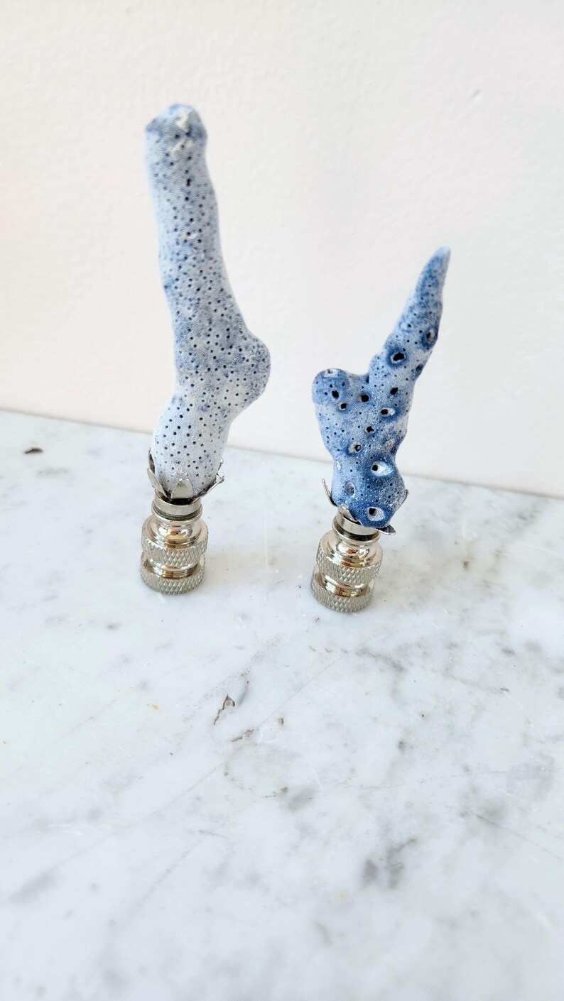 Genuine Blue Coral Lamp Finial, Ocean Lamp Finial, Nautical Finial ...