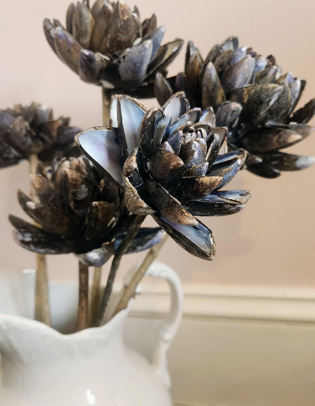 Seashell Flower Blooms, Mussel Flower Bloom, Coastal Grandma Table ...