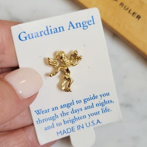 Guardian Angel Lapel Pin, Angel on My Shoulder, Angel With Hallo Pin ...