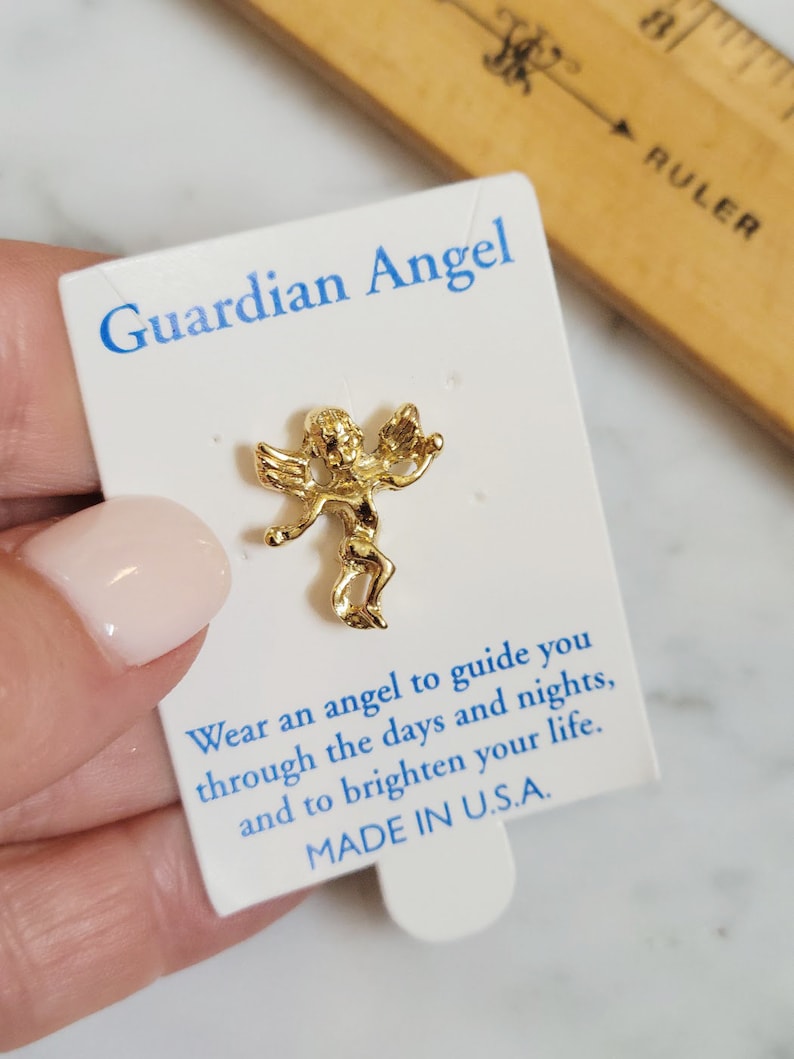 Guardian Angel Lapel Pin Angel on My Shoulder Angel With - Etsy