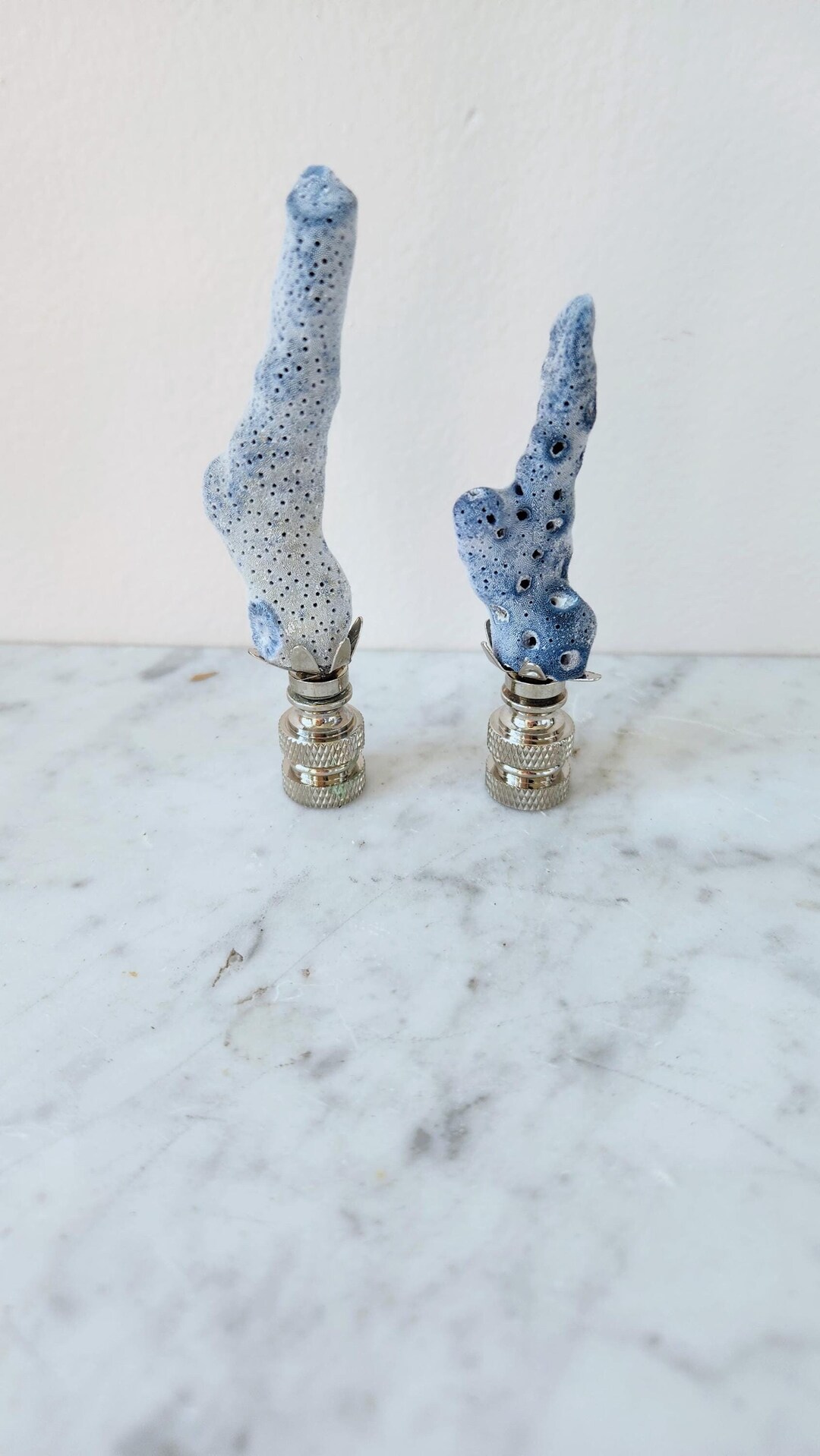 Genuine Blue Coral Lamp Finial, Ocean Lamp Finial, Nautical Finial ...