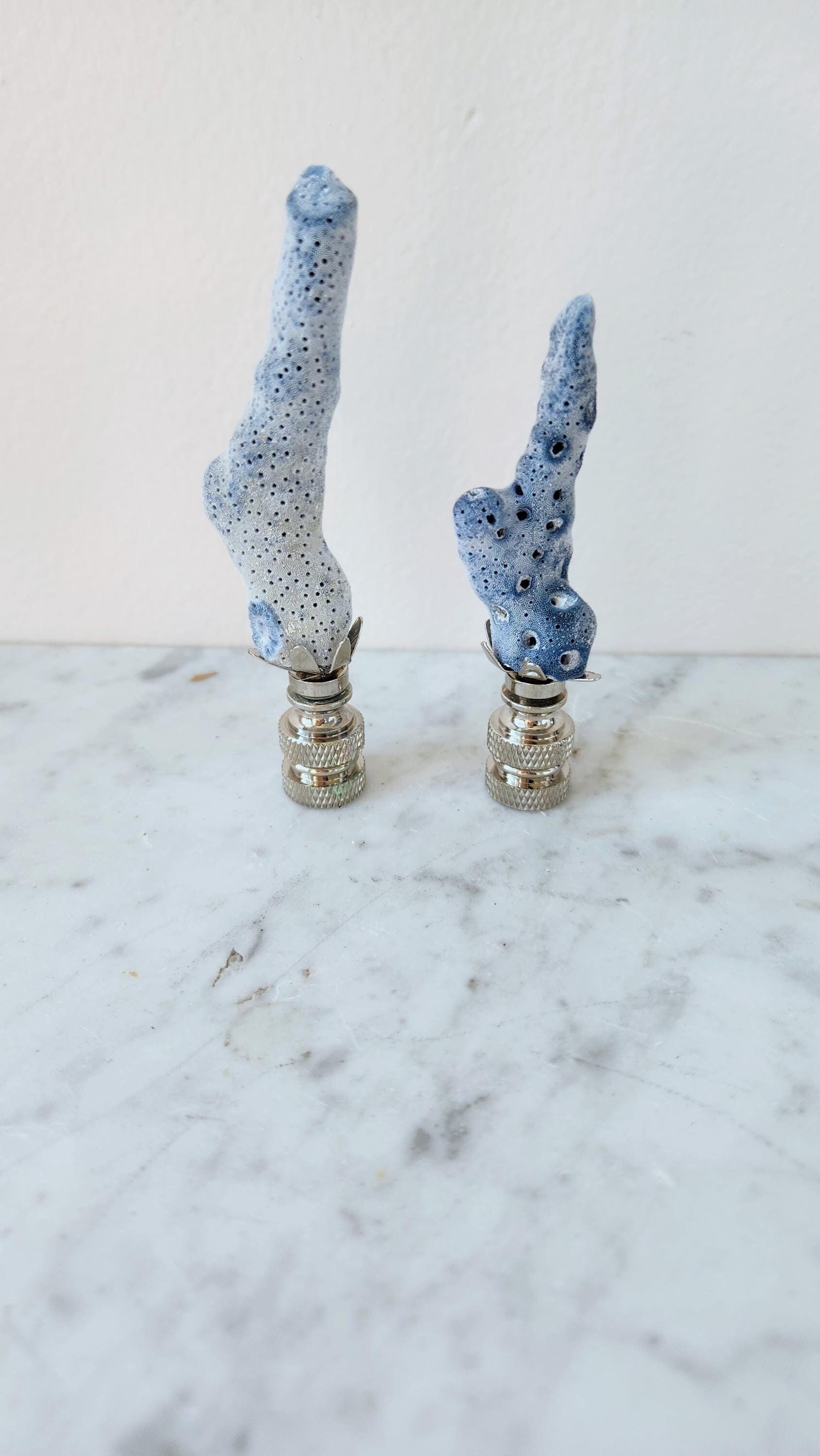 Genuine Blue Coral Lamp Finial, Ocean Lamp Finial, Nautical Finial ...