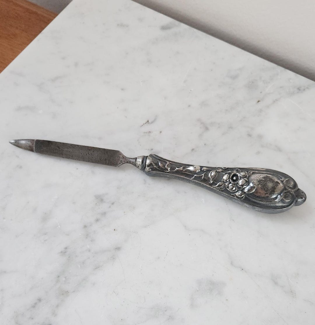 Vintage Metal Nail File for Ladies Dressing Room, Vanity Tray, Nail ...