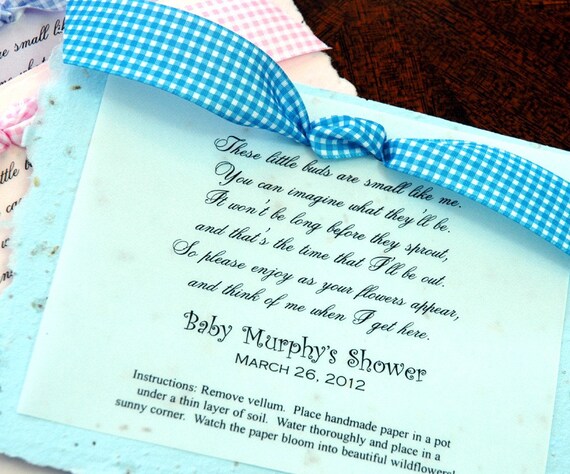 Set of 24 Baby Poem Plantable Baby Shower Party Favor Eco | Etsy