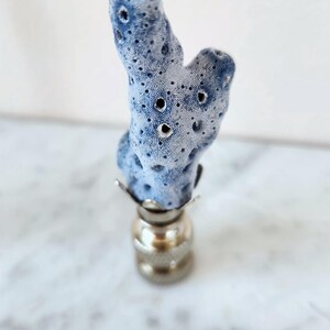 Genuine Blue Coral Lamp Finial, Ocean Lamp Finial, Nautical Finial ...