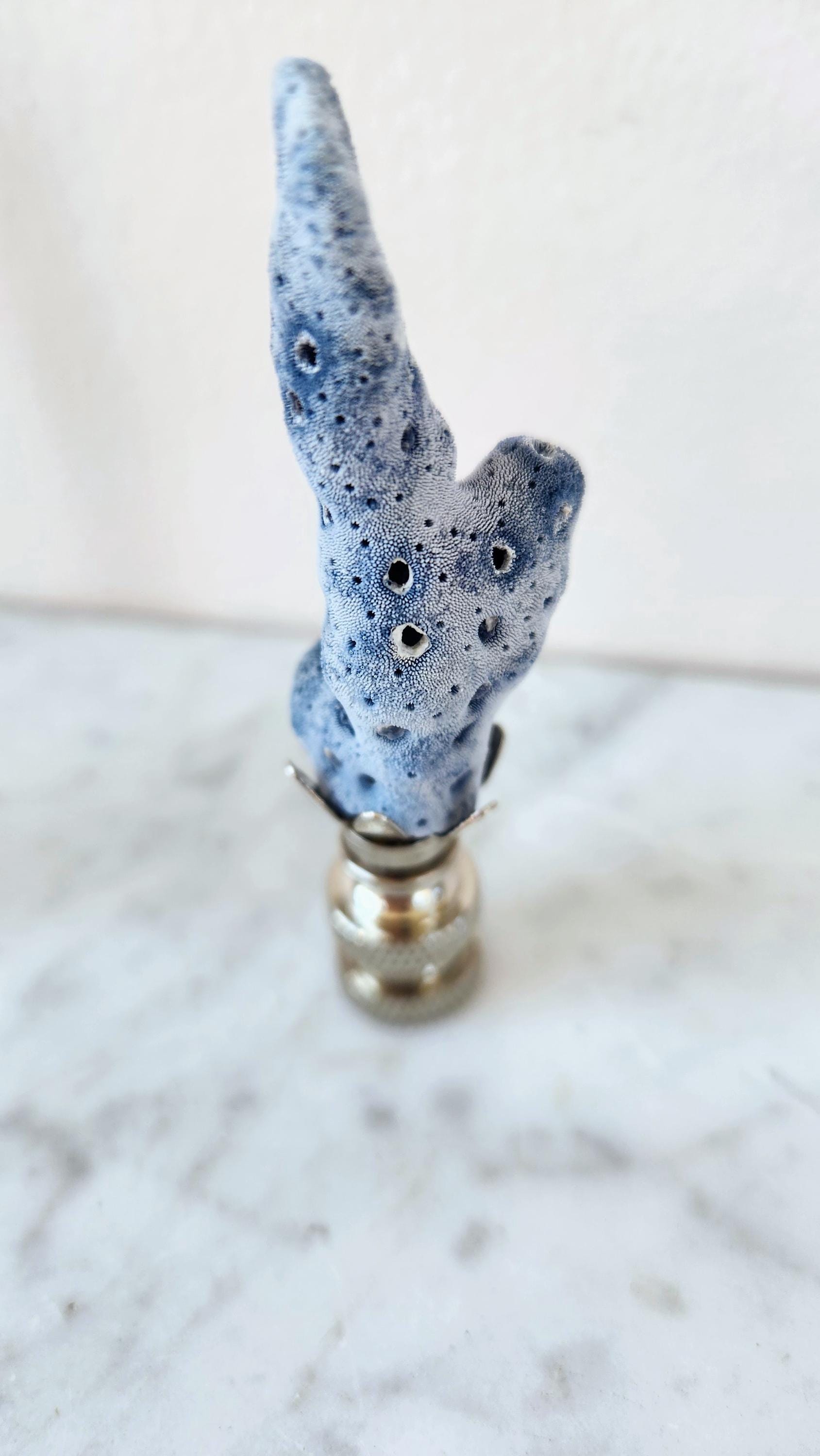 Genuine Blue Coral Lamp Finial, Ocean Lamp Finial, Nautical Finial ...