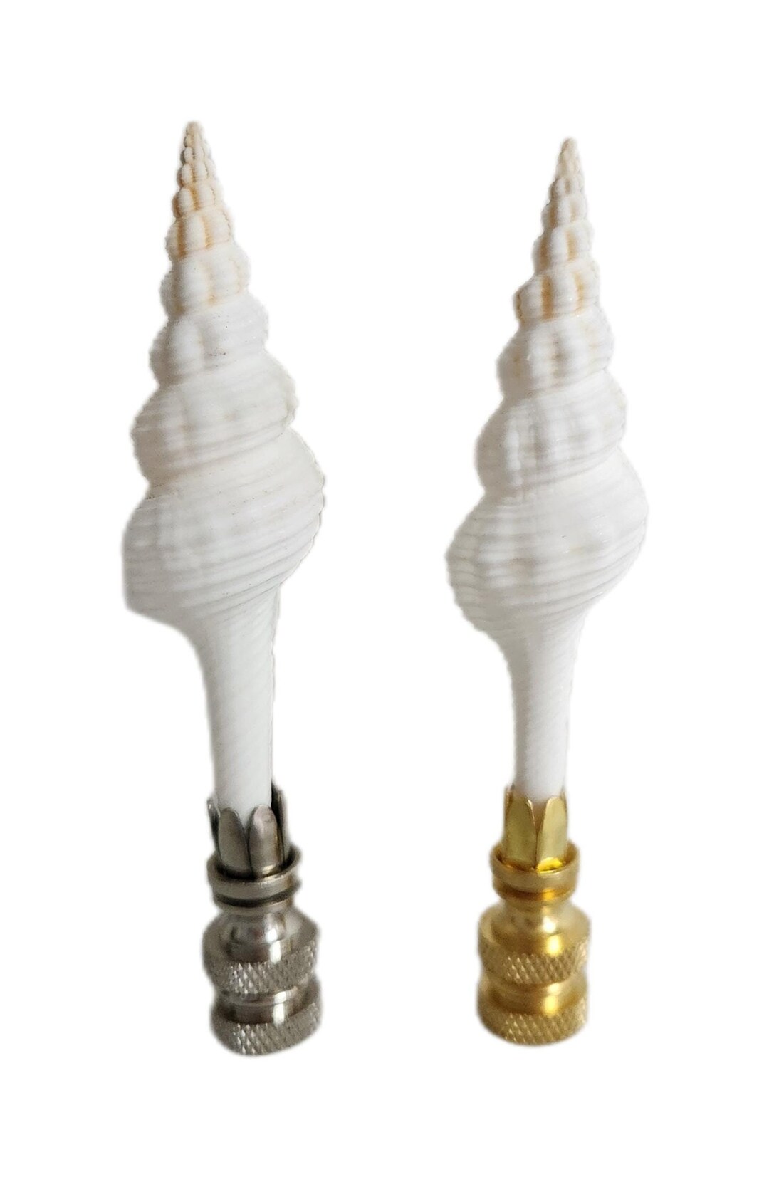 White Spindle Sea Shell Lamp Finial, Beach Coastal Home Décor, Coastal ...