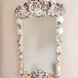 Coral Mirror, Coastal Grandma Wall Décor, Sea Shell-encrusted Wall ...