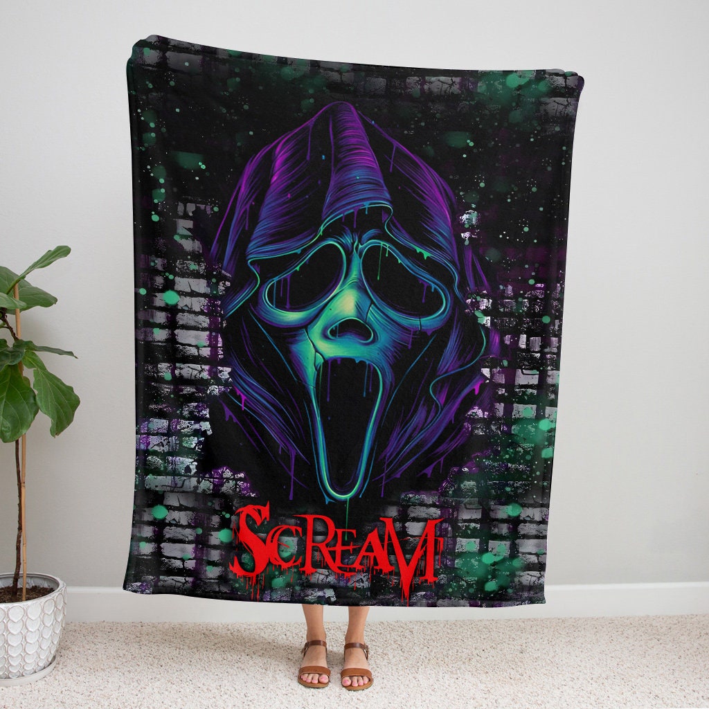 Scream Ghostface Fleece Blanket, Halloween Horror Movie Character ...
