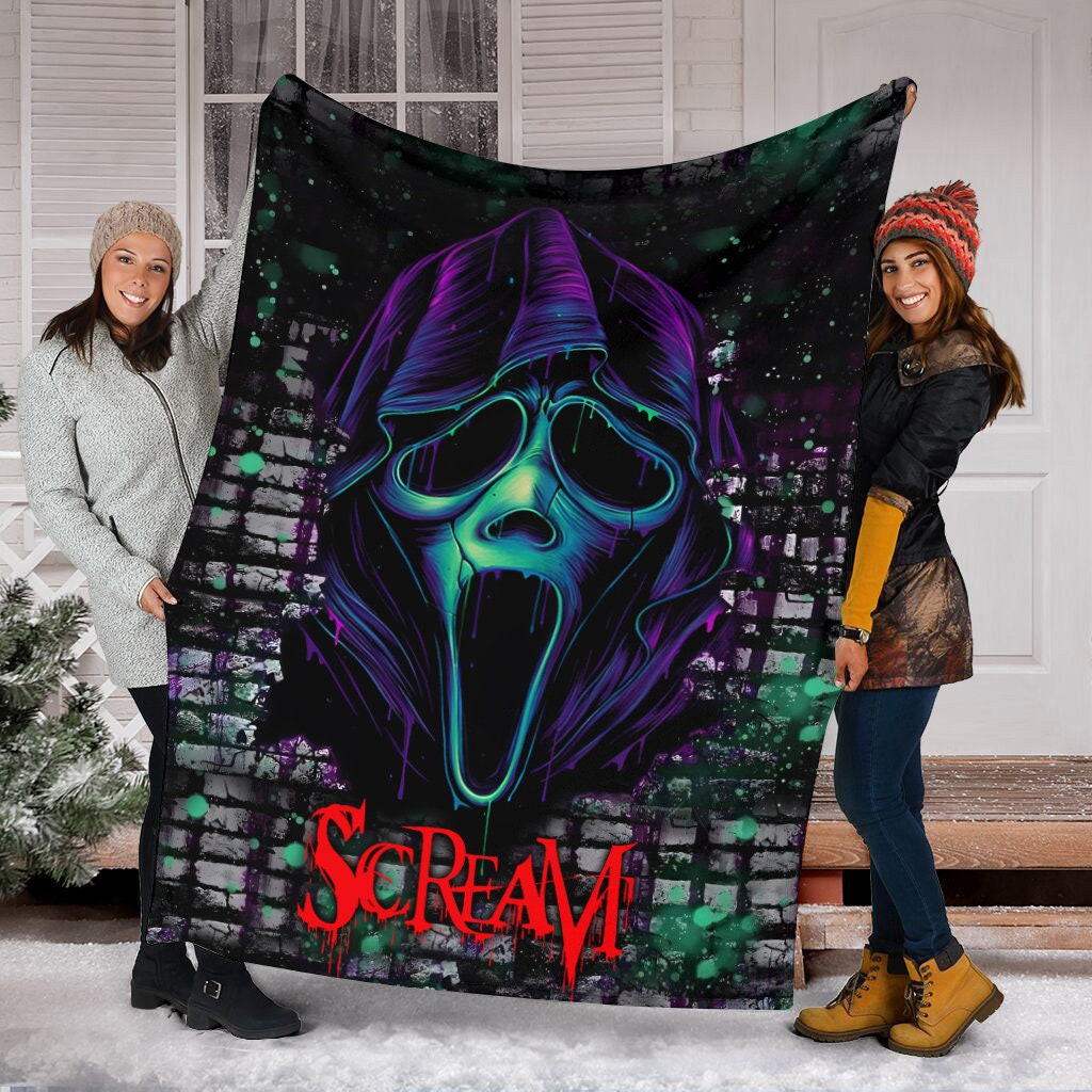 Scream Ghostface Fleece Blanket, Halloween Horror Movie Character ...