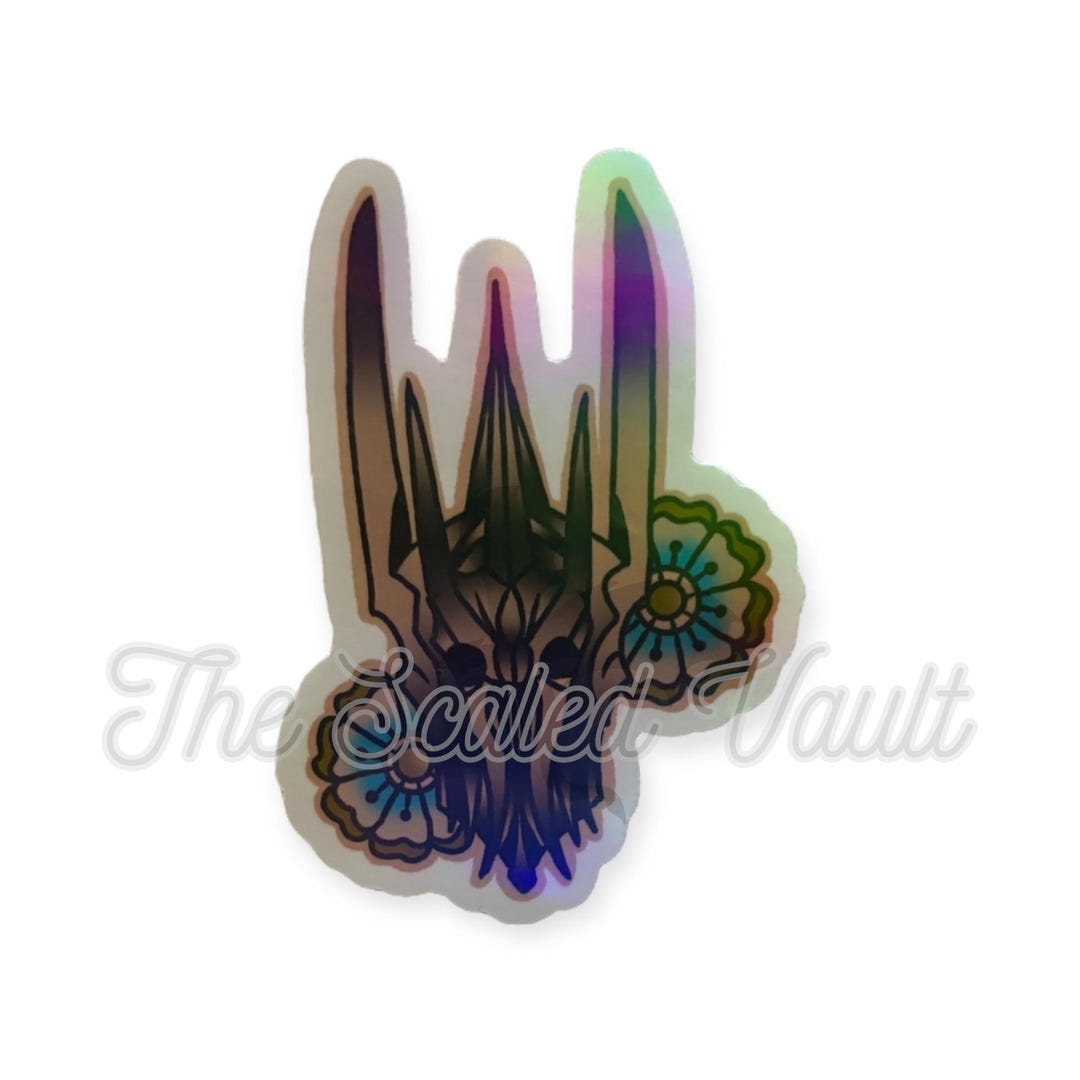 LOTR Sauron Mask Sticker 3” White Holographic - Etsy