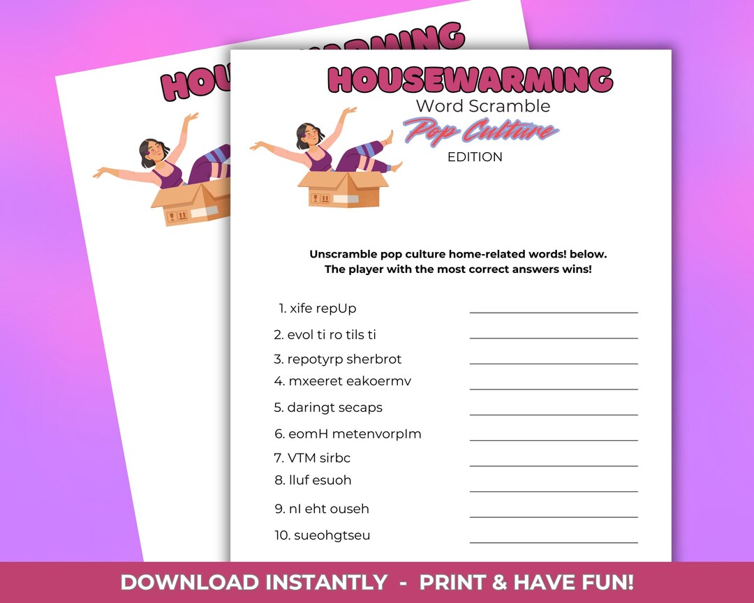 Nostalgic Housewarming Trivia Party Game | Pop Culture Homes and TV ...