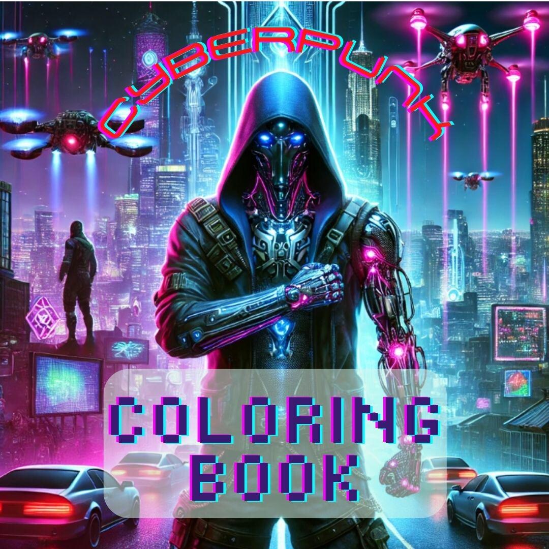 Cyberpunk Coloring Book - Etsy