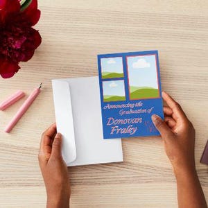 Royal Blue and Red Graduation Announcement - Etsy