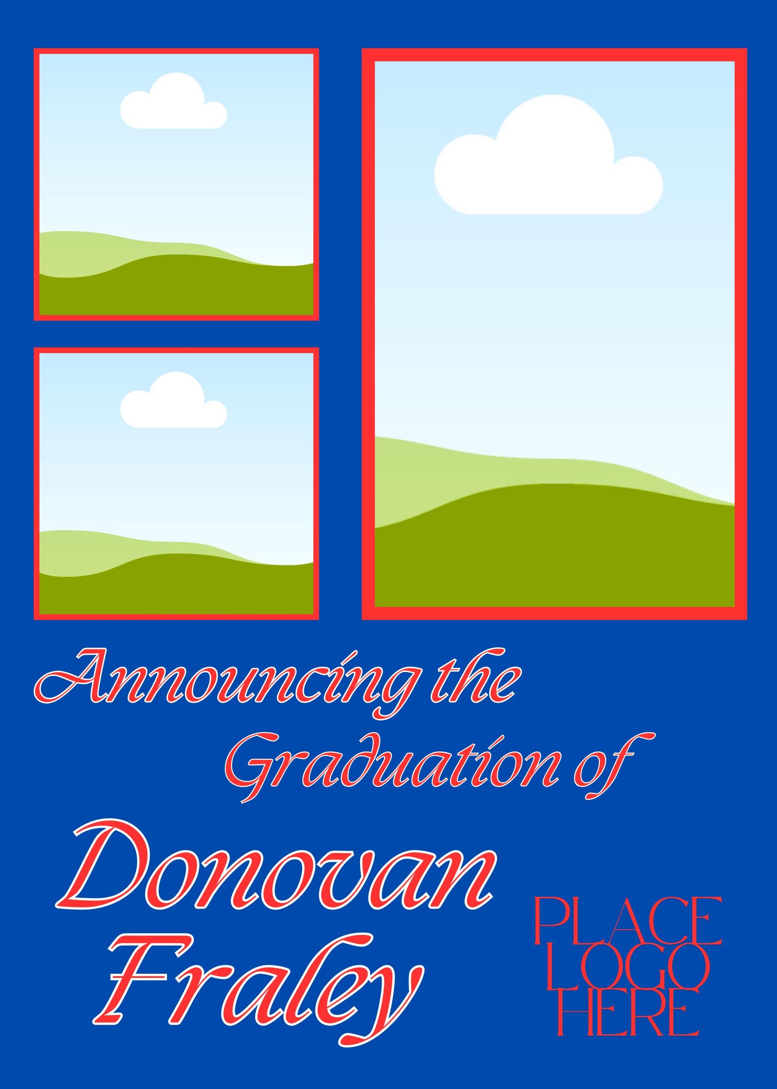 Royal Blue and Red Graduation Announcement - Etsy