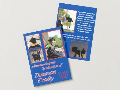 Royal Blue and Red Graduation Announcement - Etsy