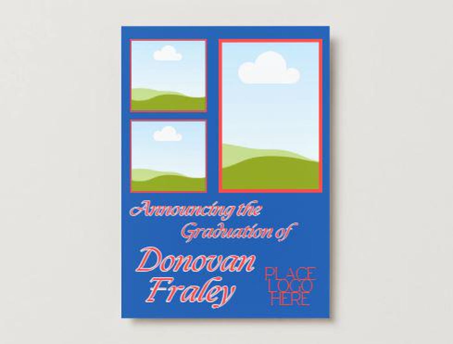 Royal Blue and Red Graduation Announcement - Etsy