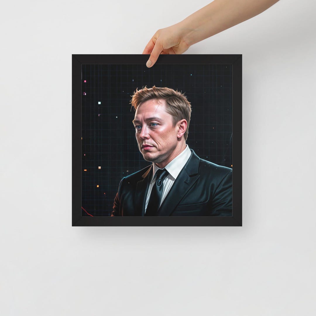 Elon Musk Pixel Art Poster Retro World Leader Framed Print Poster - Etsy