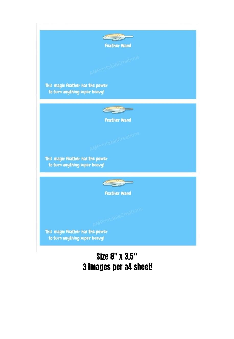 Bluey Themed Feather Wand Party Favour | Digital Download | Kids ...