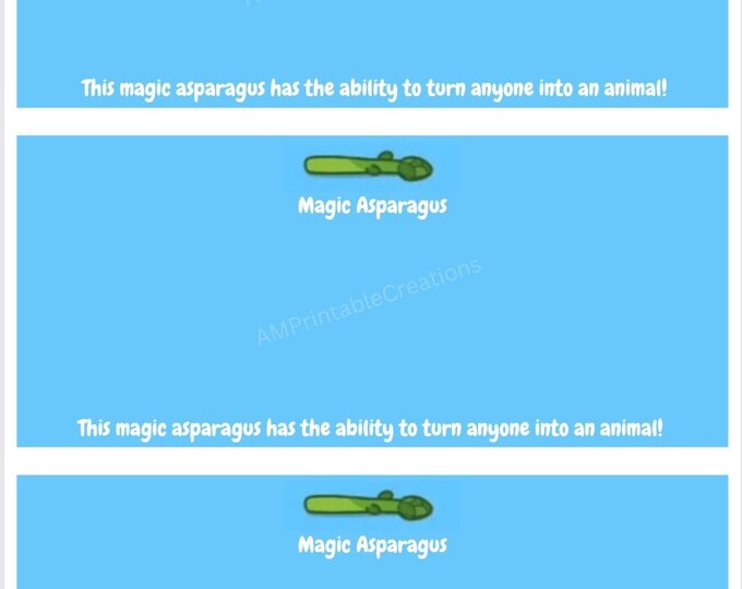 Magic Asparagus Wand Print Out - Bluey Inspired - Etsy Canada