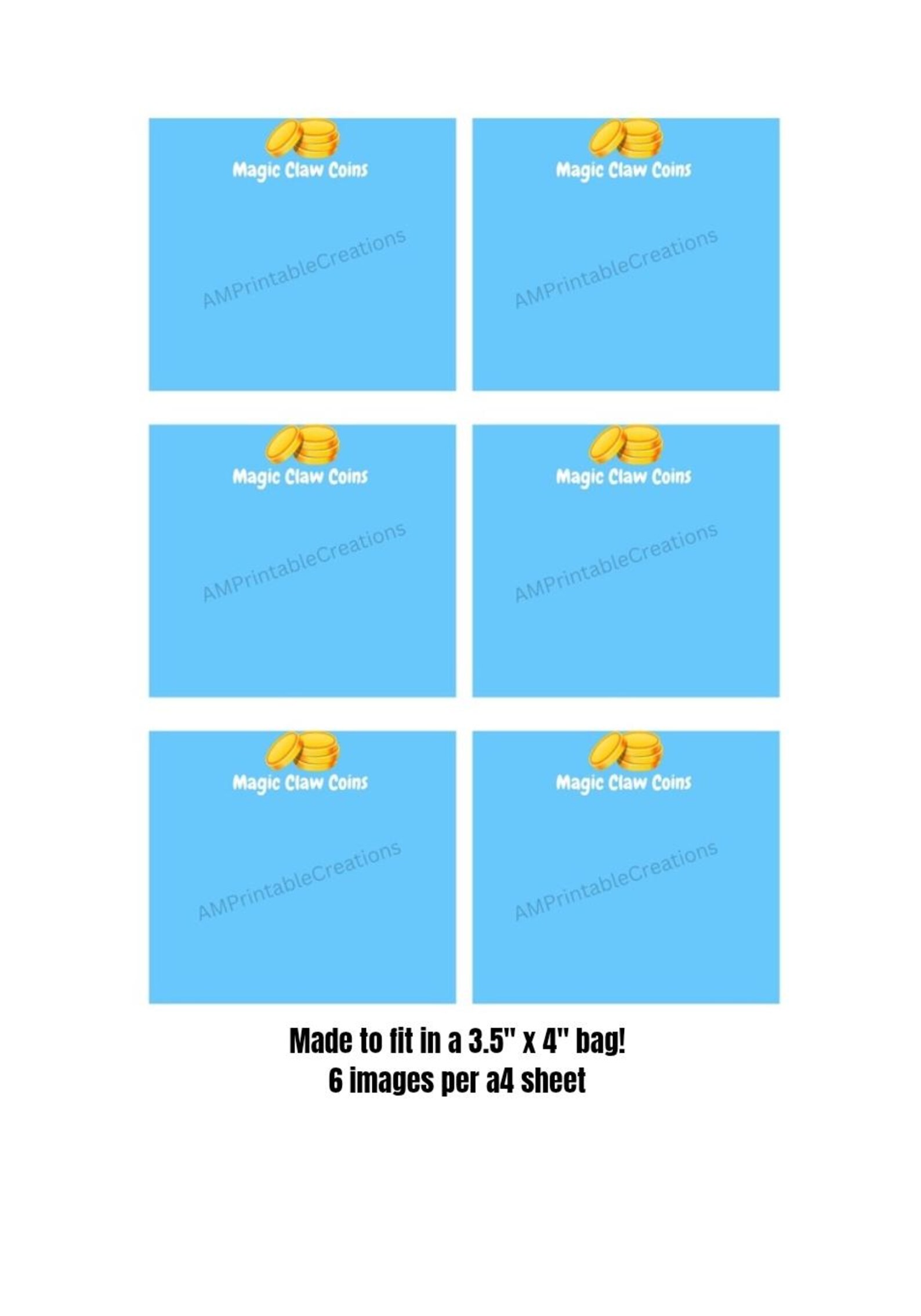 Bluey Themed Magic Claw Coins Party Favour | Digital Download | Kids ...