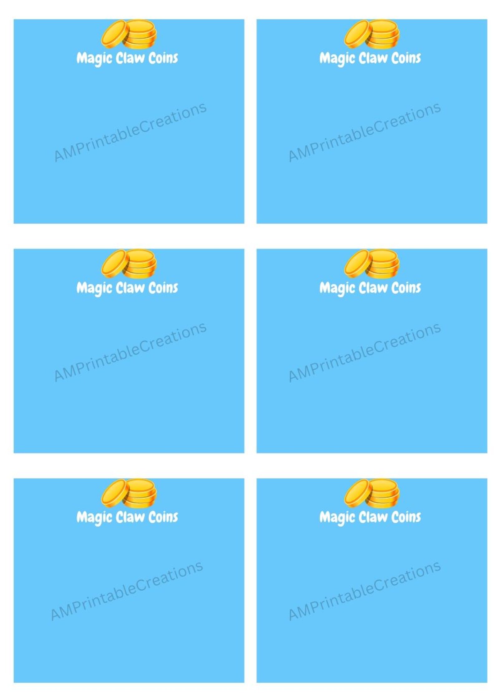 Bluey Themed Magic Claw Coins Party Favour | Digital Download | Kids ...