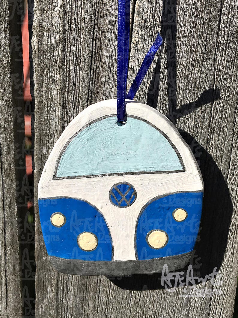 OOAK - VW Bus Polymer Clay Ornament - Etsy