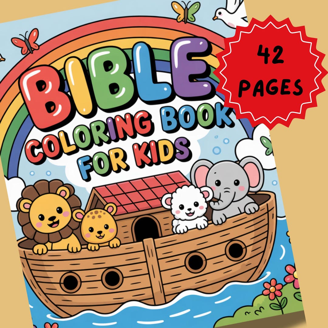 Kids Bible Activity Pack | 42 Printable Pages | Christian Coloring ...