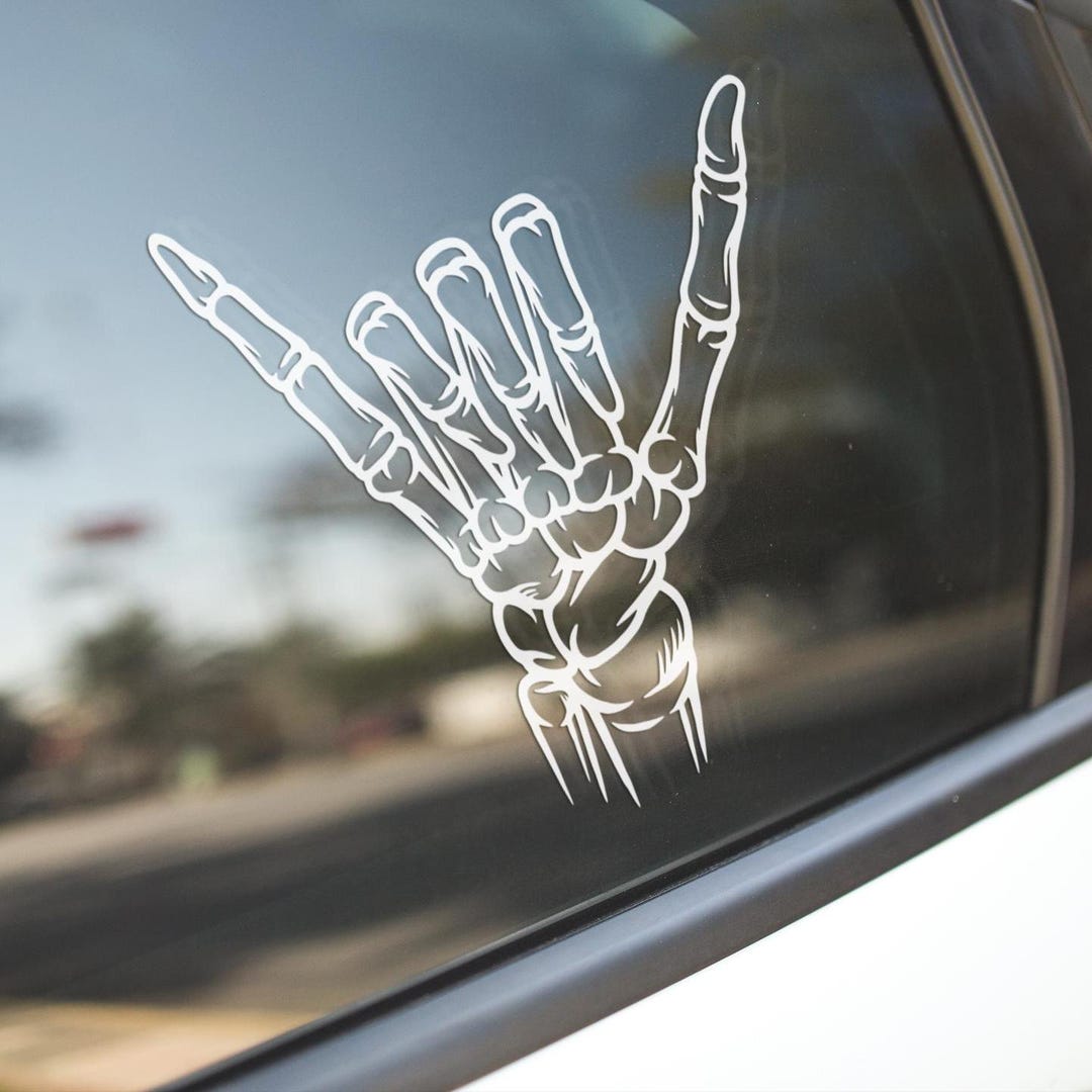 Skeleton Hand "hang Loose" Decal - Funny Window Decal - Etsy