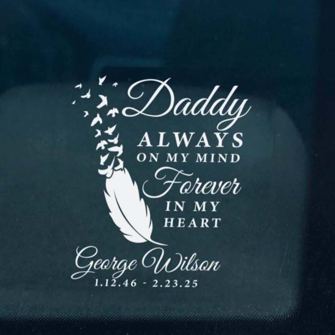 Custom Memorial/funeral Window Decal - Honor Your Loved One With This ...