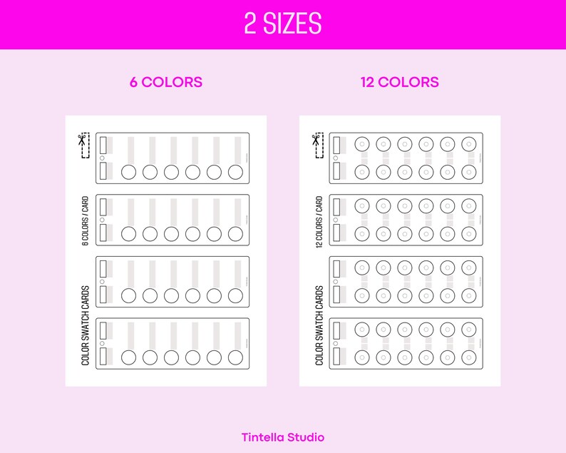 Printable Color Swatch Cards, 6 or 12 Colors (digital Download) - Etsy
