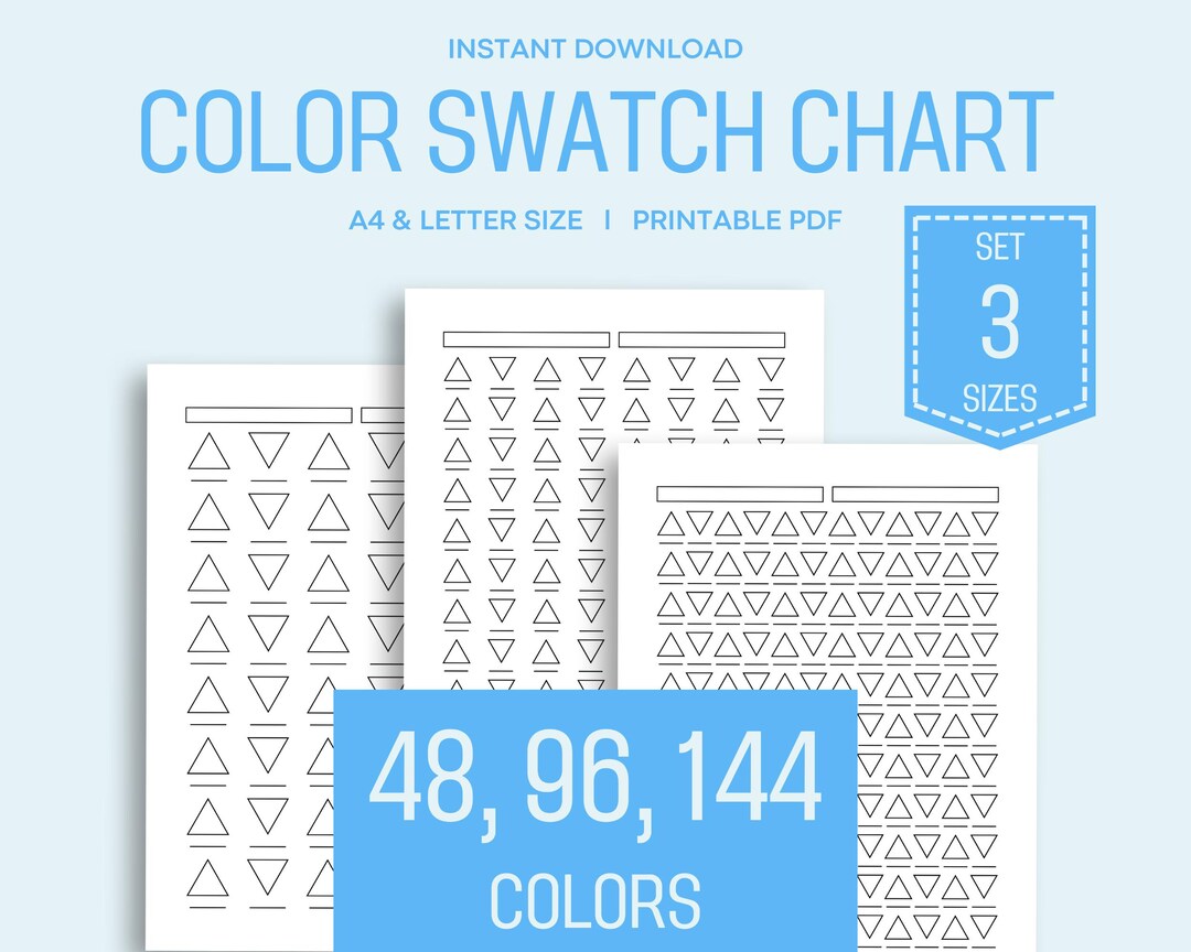 Color Swatch Chart, Coloring Swatch Chart, Color Swatch Page, Color ...