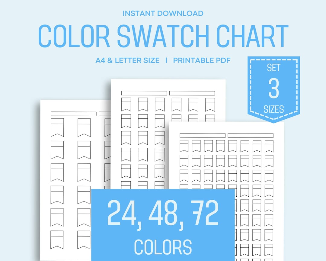 Color Swatch Chart, Coloring Swatch Chart, Color Swatch Page, Color ...