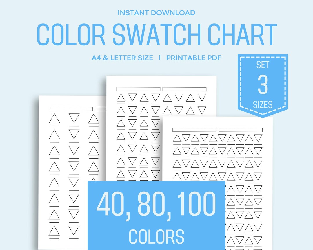 Color Swatch Chart, Coloring Swatch Chart, Color Swatch Page, Color ...
