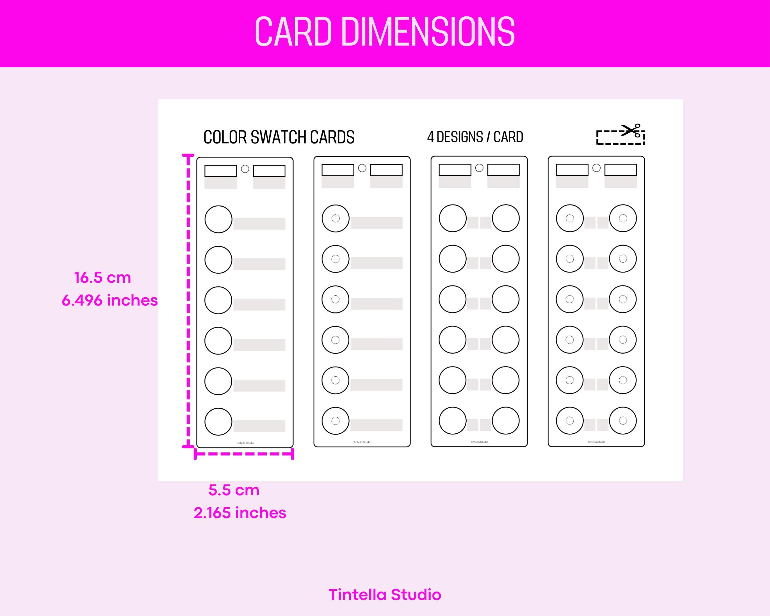 Color Swatch Card, Coloring Swatch Blank, Digital Color Chart, Swatch ...