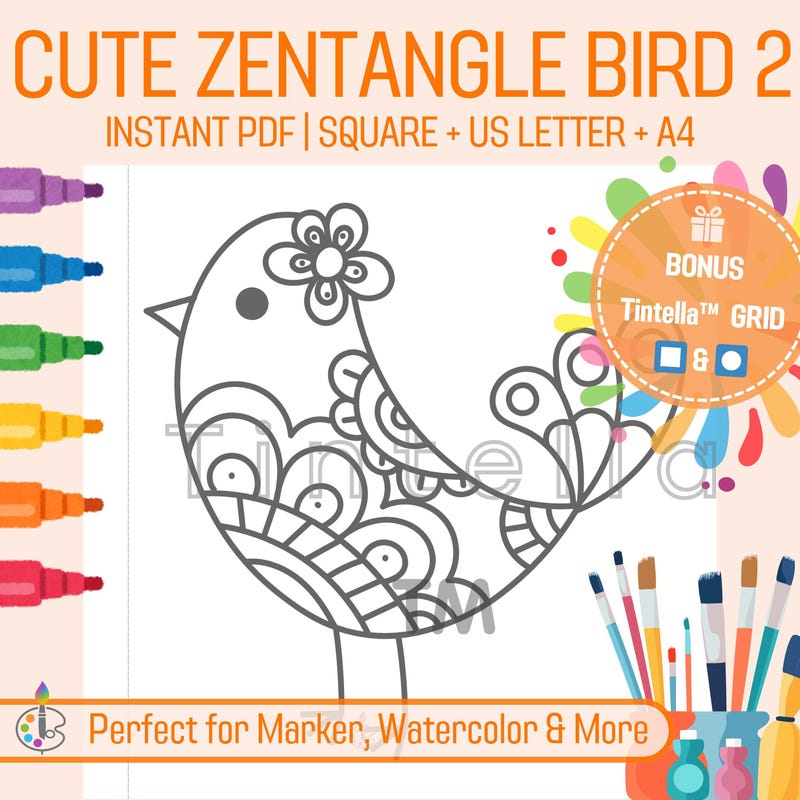 Zentangle Bird - Etsy